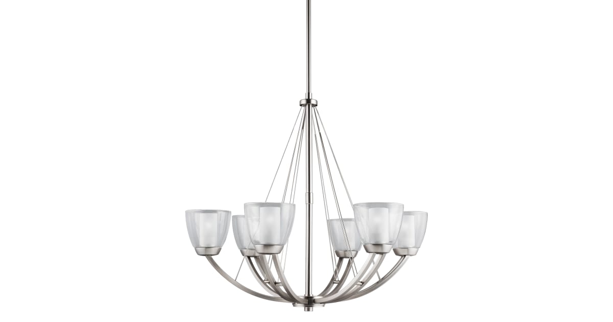 Kichler 1997NI Contemporary / Modern Six Light Up Lighting Chandelier ...