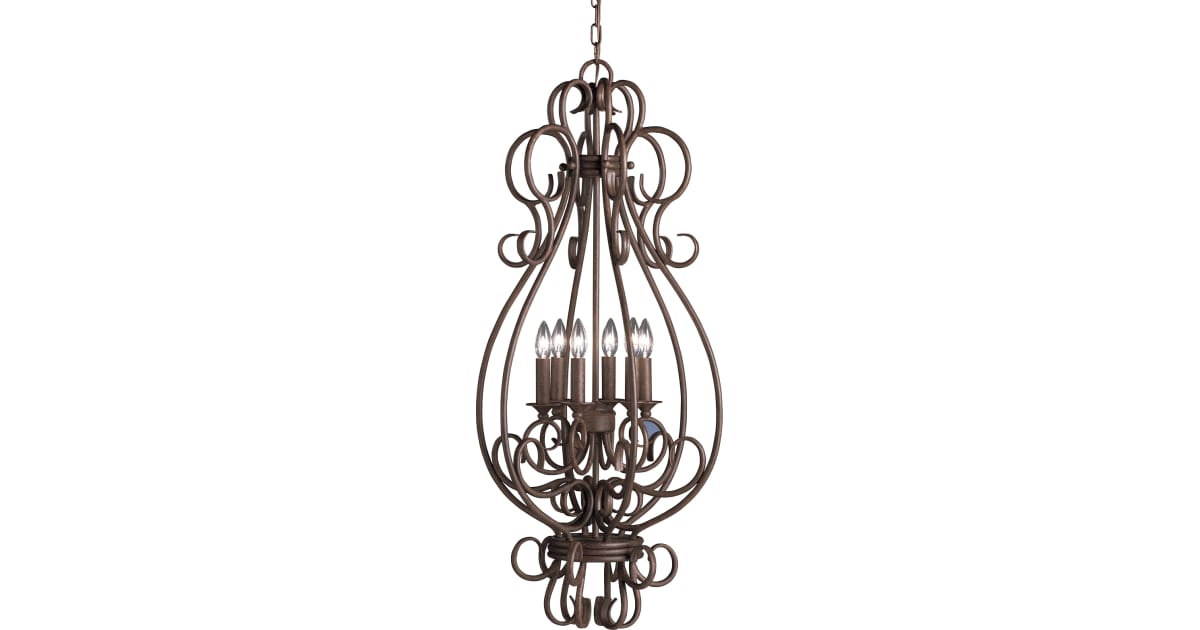 Kichler 2513TZ Six Light Foyer Pendant from the Dover Collection ...
