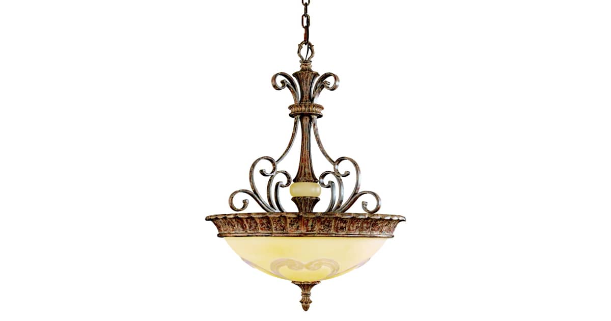 Kichler 3435APC 3 Light Traditional Inverted Pendant from the Crosswell ...