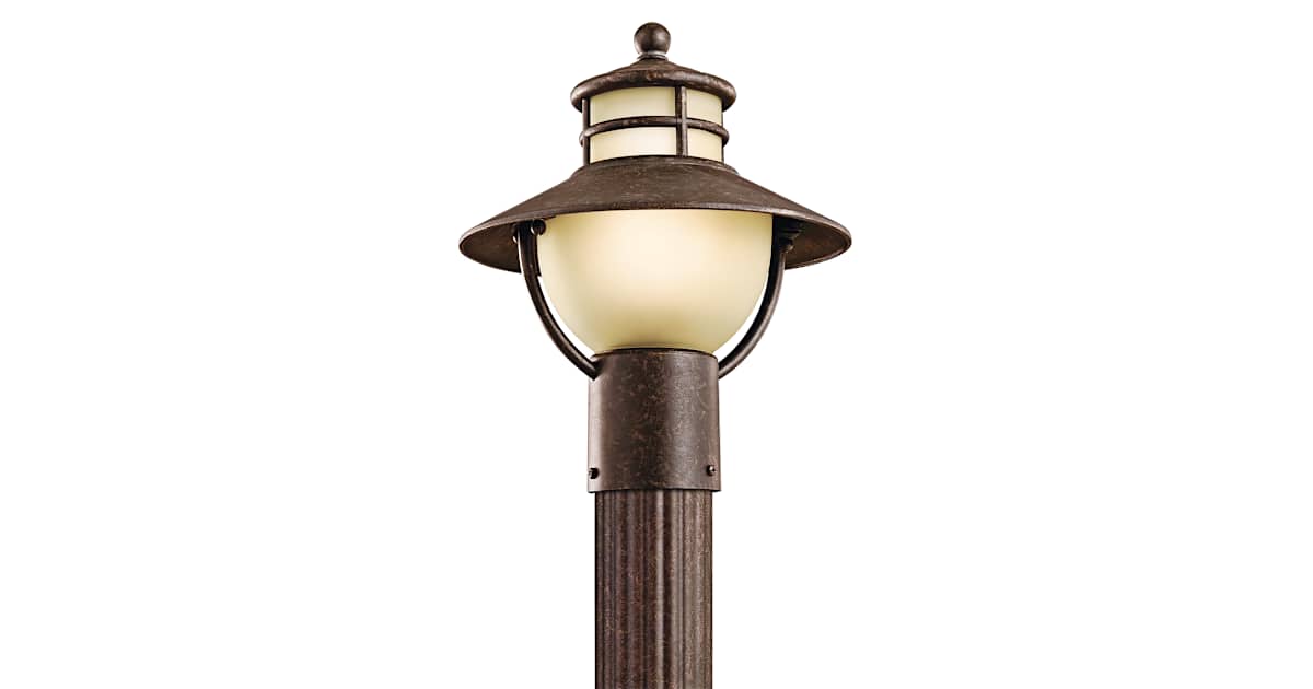 Kichler 49036AGZ Rustic / Lodge Single Light Up Lighting Outdoor Post ...