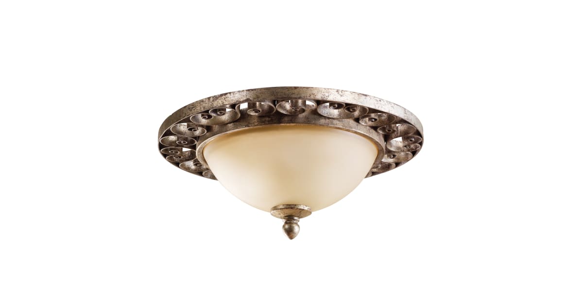Kichler 7057BSG Two Light Flush Mount Ceiling Fixture from the Venezia ...