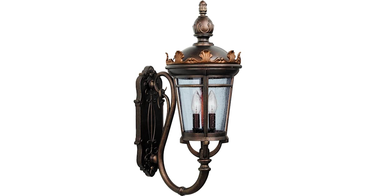 Kichler 9635LZG Two Light Outdoor Wall Sconce / Lantern with Clear ...