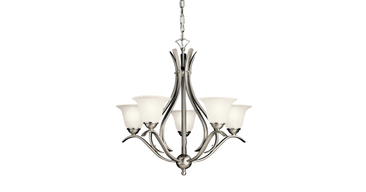 Kichler 10320NI Dover Single-Tier Chandelier with 5 Lights - 72" Chain ...
