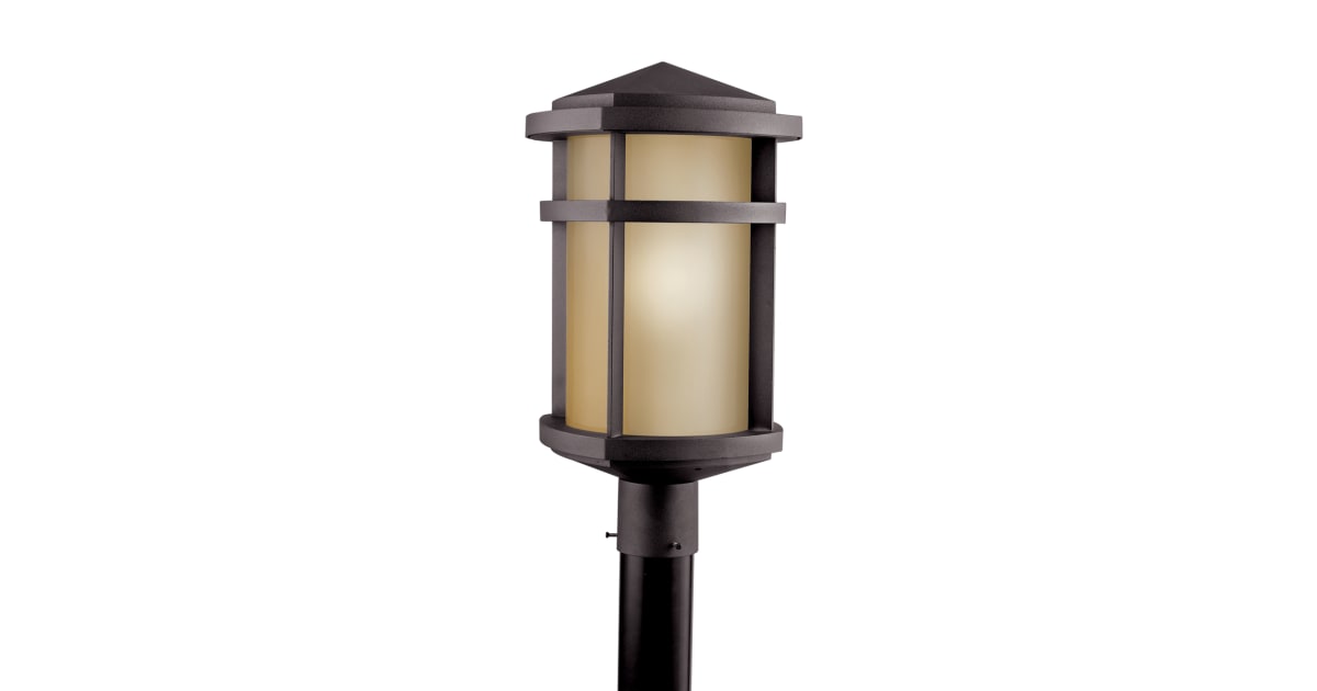 Kichler 11070AZ 1 Light Fluorescent Outdoor Post Light / Lantern with ...