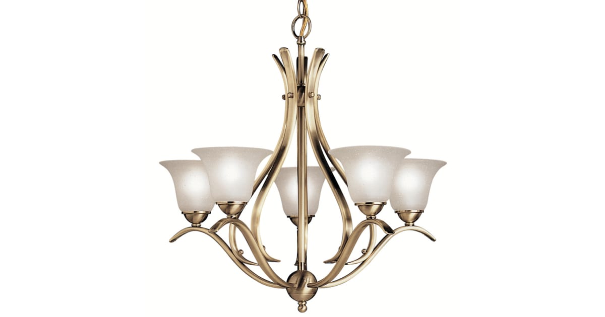 Kichler 2020AB Dover 5 Light 24" Wide Chandelier with Etched Glass ...