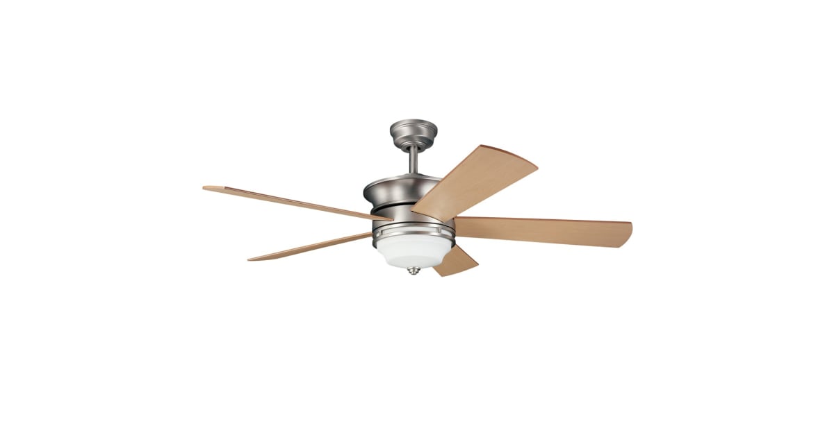 Kichler 300114NI 52" Indoor Ceiling Fan with Blades, Light Kit, Downrod ...