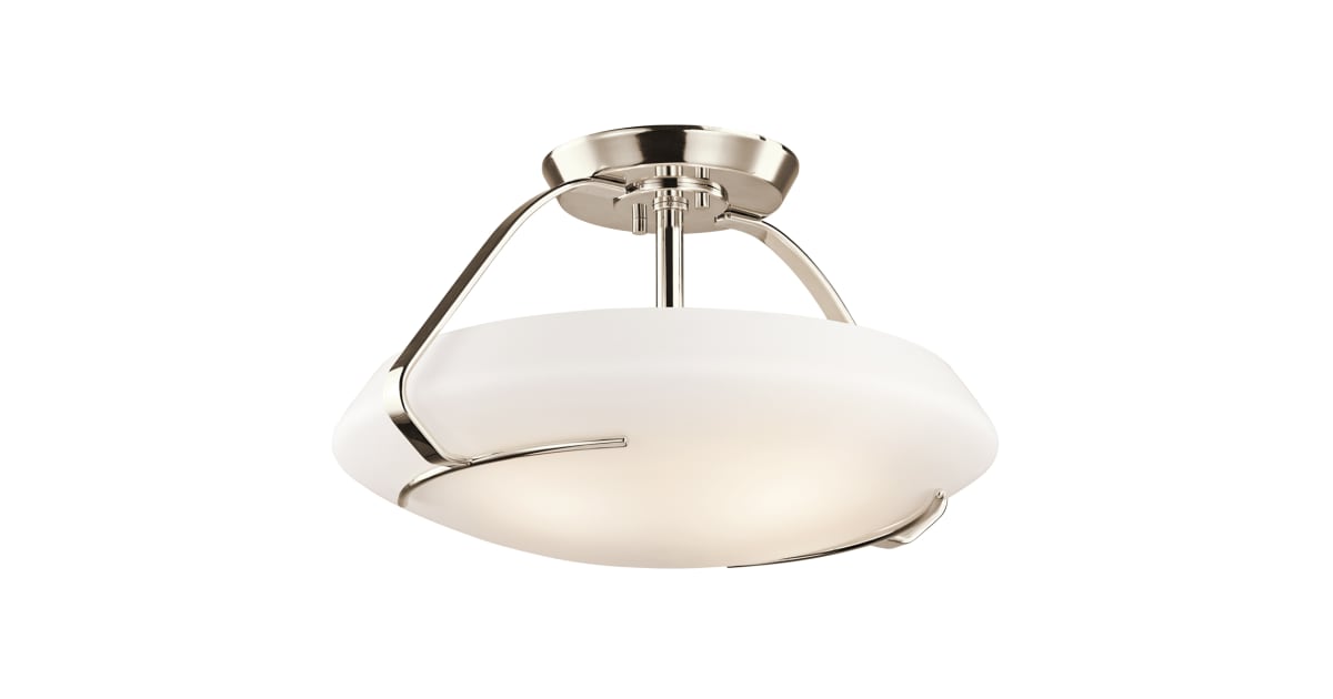 Kichler 42063PN CLOSEOUT - 4 Light Semi-Flush Indoor Ceiling Fixture ...