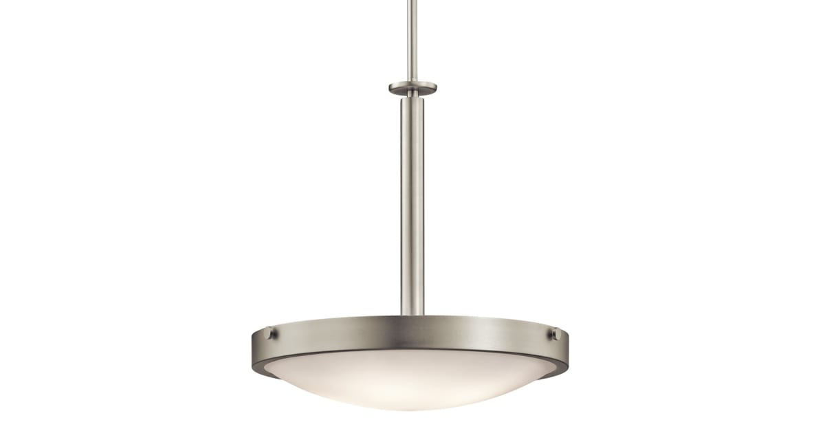 Kichler 42244NI Lytham 4-Bulb Indoor Pendant with Bowl-Shaped Glass ...