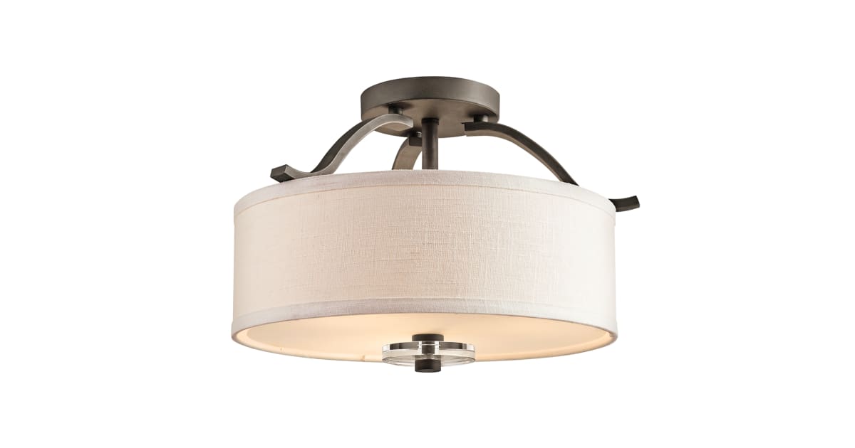 Kichler 42485OZ Leighton 3 Light Semi-Flush Indoor Ceiling Fixture ...