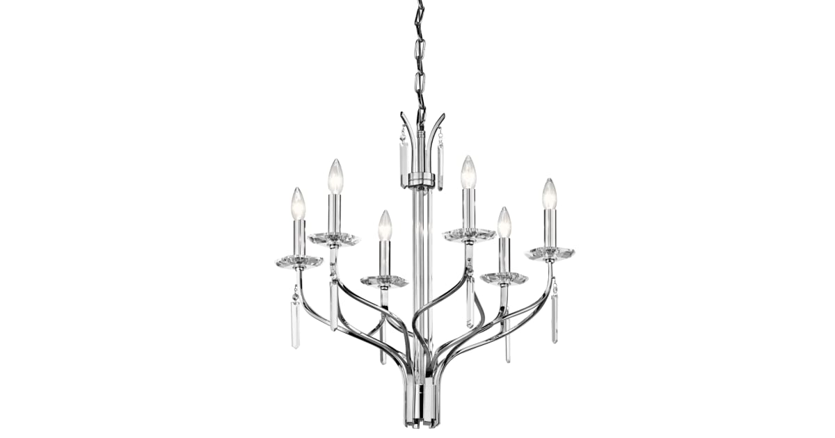 Kichler 42927CH Aliso Single-Tier Chandelier with 6 Lights - 72" Chain ...
