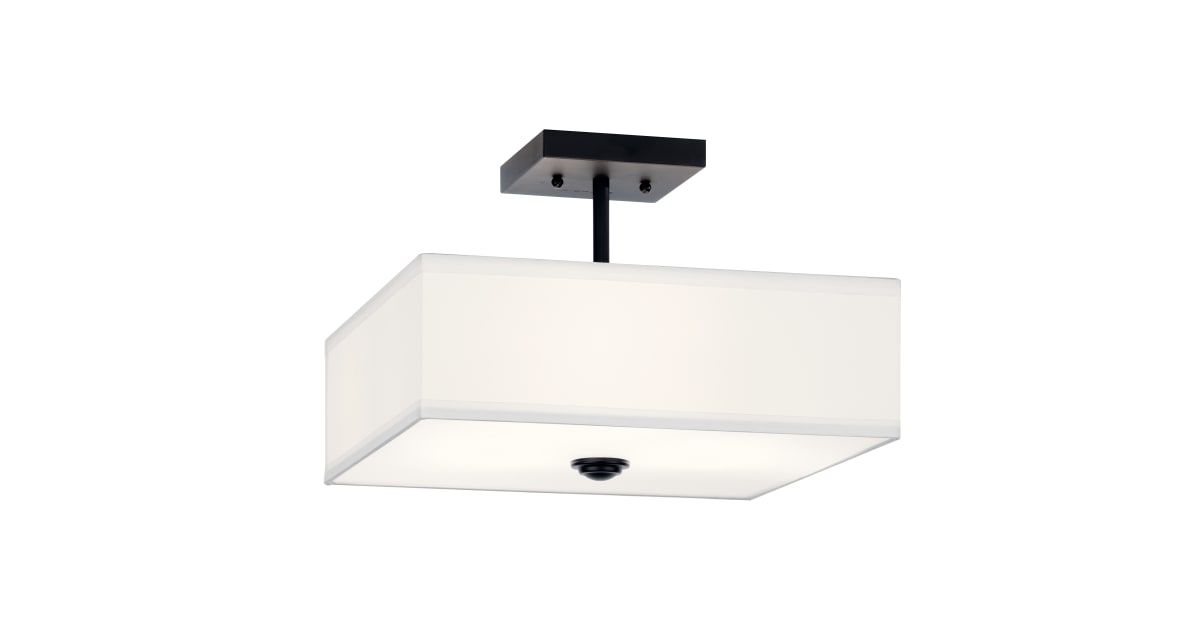 Kichler 43691BK Shailene 3 Light 14" Wide Semi-Flush Ceiling Fixture ...