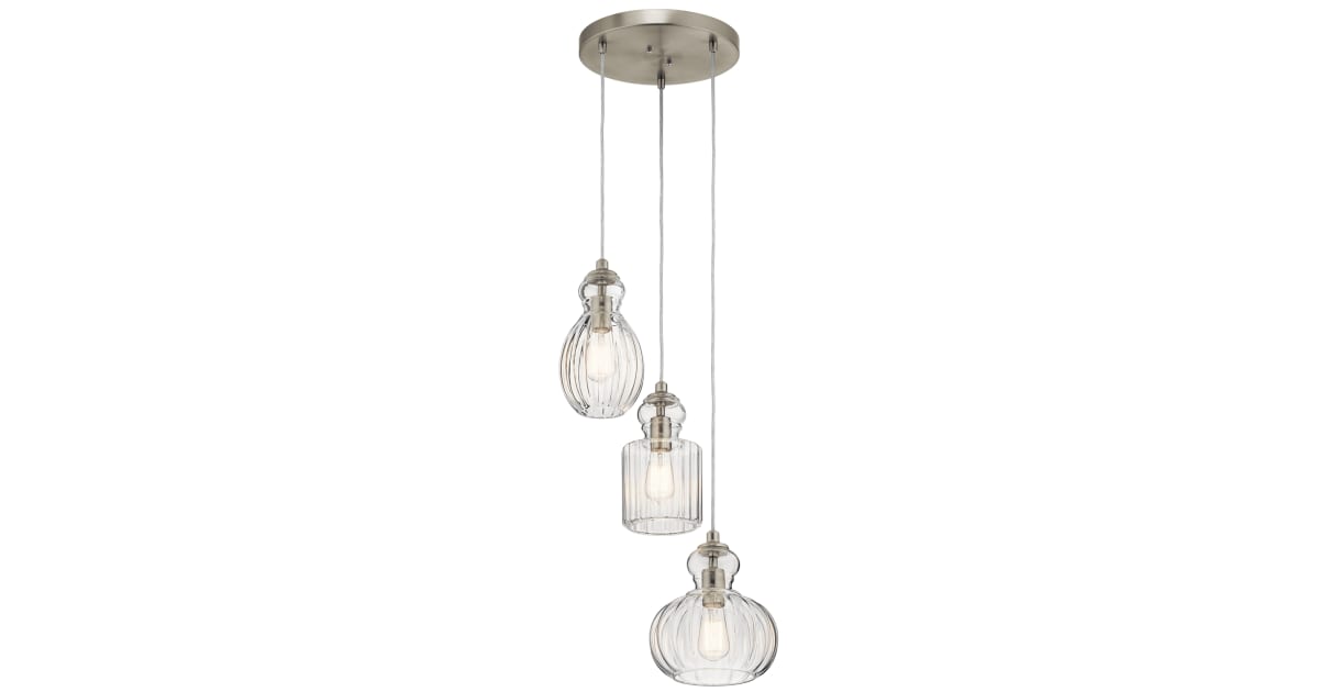 Kichler 43952NI Riviera 3 Light 18" Wide Multi Light Pendant | Ferguson ...