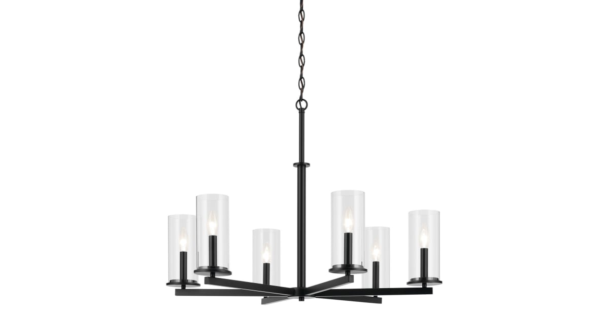 Kichler 44013BK Crosby 6 Light 33" Wide Taper Candle Chandelier ...