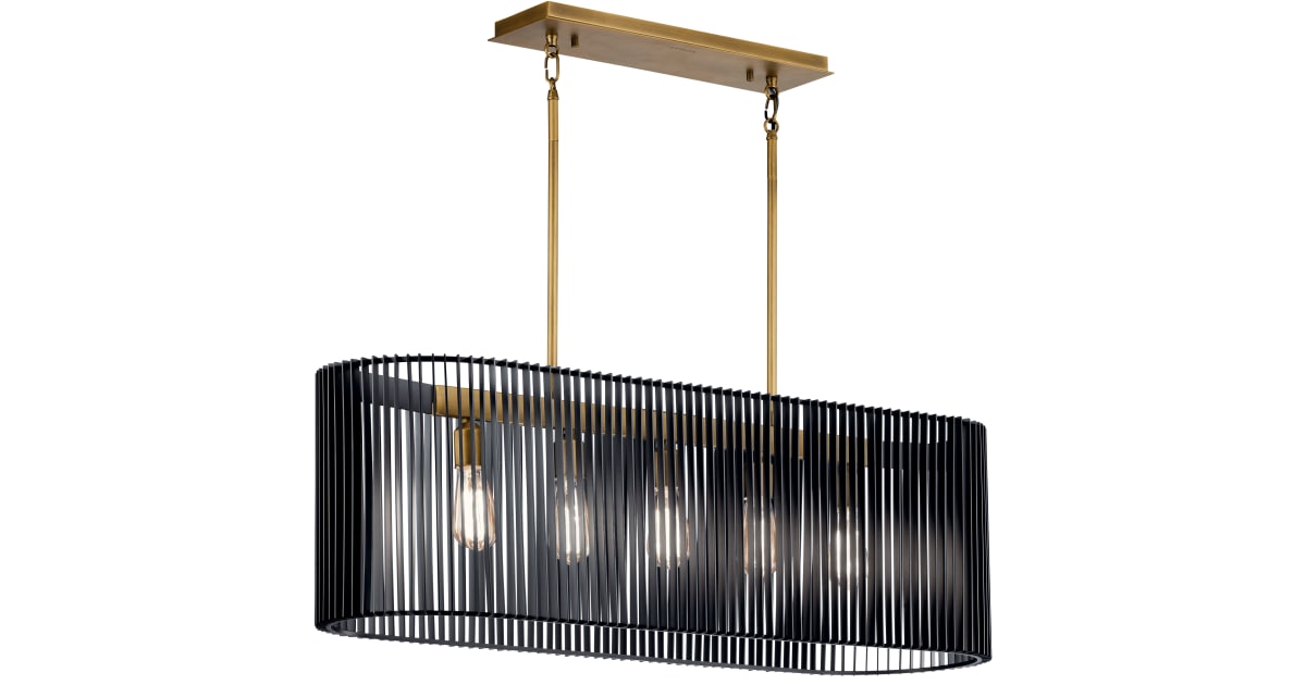 Kichler 44168BK Linara 5 Light 40" Wide Linear Chandelier | Ferguson Home