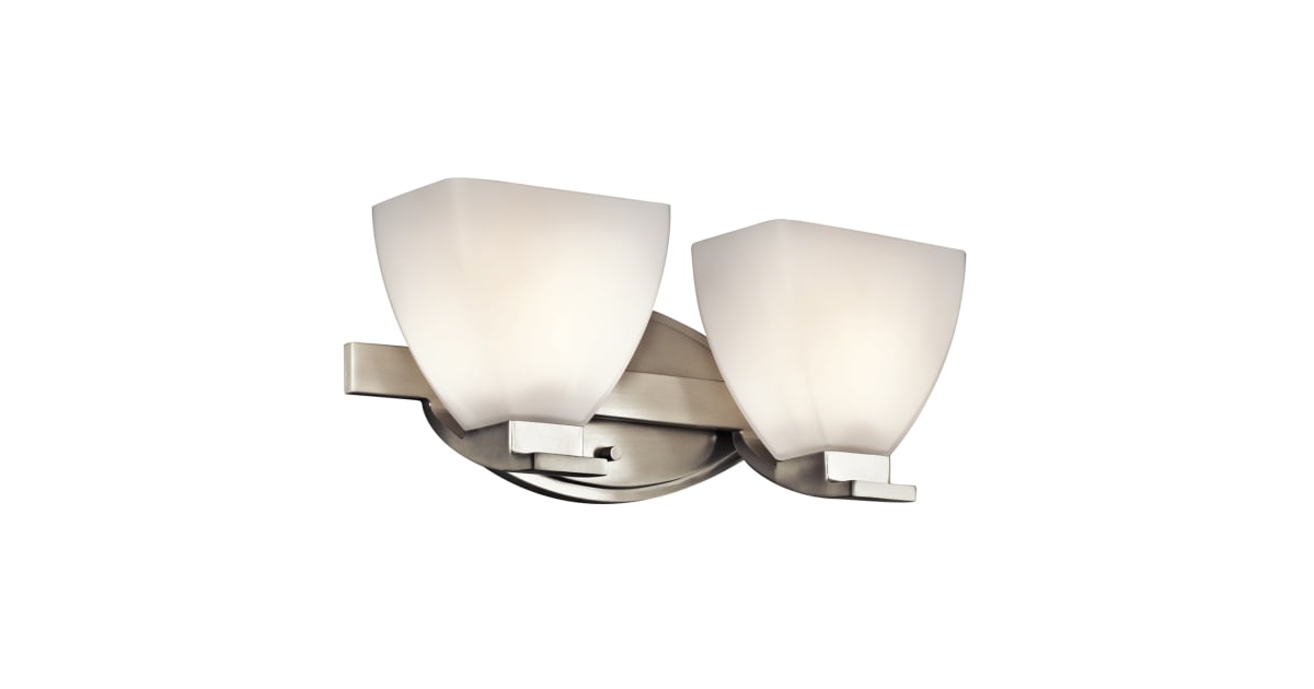 Kichler 45114NI Claro 15" Wide 2-Bulb Bathroom Lighting Fixture ...