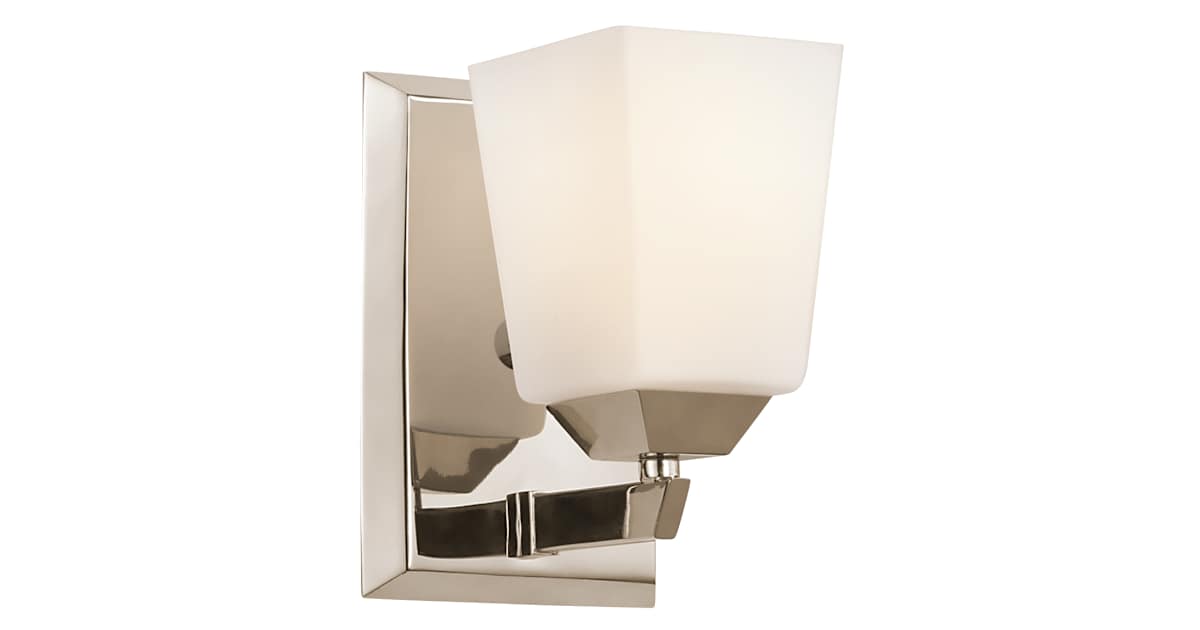 Kichler 45304PN Modern 1 Light Up Lighting Wall Sconce with Square ...