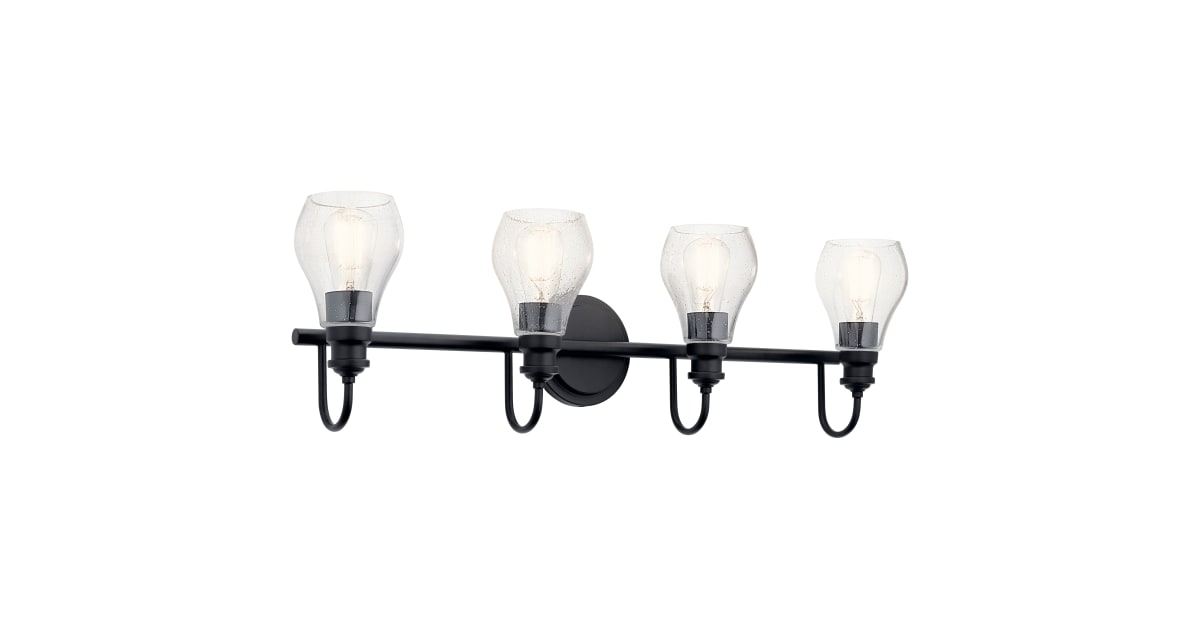 Kichler 45393BK Greenbrier 4 Light 33, 6" Wide Bathroom Vanity Light ...