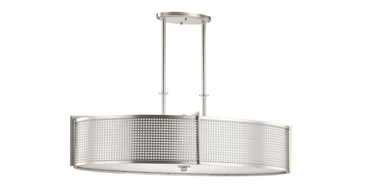 Kichler 48116NI Perforated 6 Light 36" Wide Linear Chandelier with ...