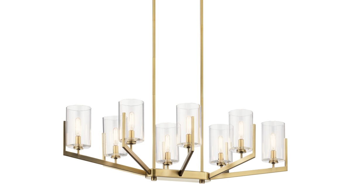 Kichler 52315BNB Nye 8 Light 37" Wide Linear Chandelier | Ferguson Home