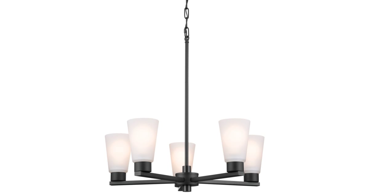 Kichler 52436BK Stamos 5 Light 24" Wide Chandelier | Ferguson Home