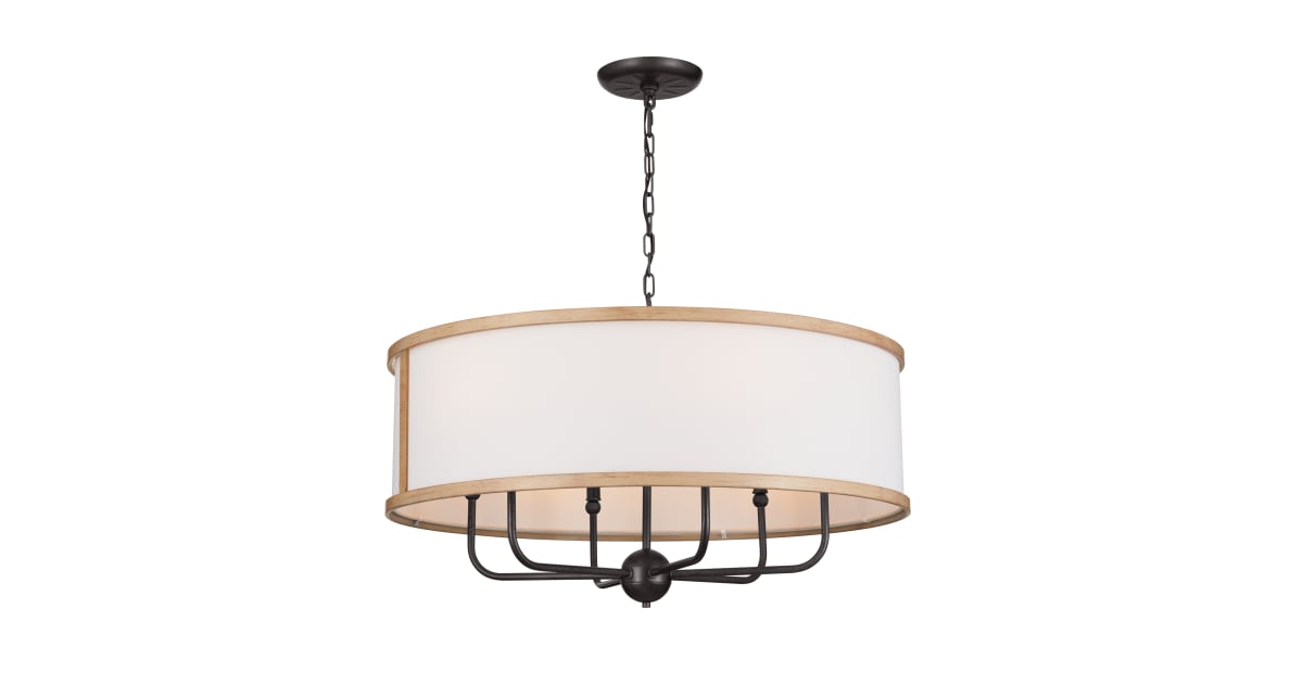 Kichler 52466AVI Heddle 6 Light 31" Wide Drum Chandelier | Ferguson Home