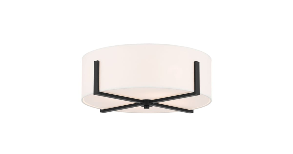 Kichler 52594BK Malen 4 Light 20" Wide Flush Mount Drum Ceiling Fixture ...