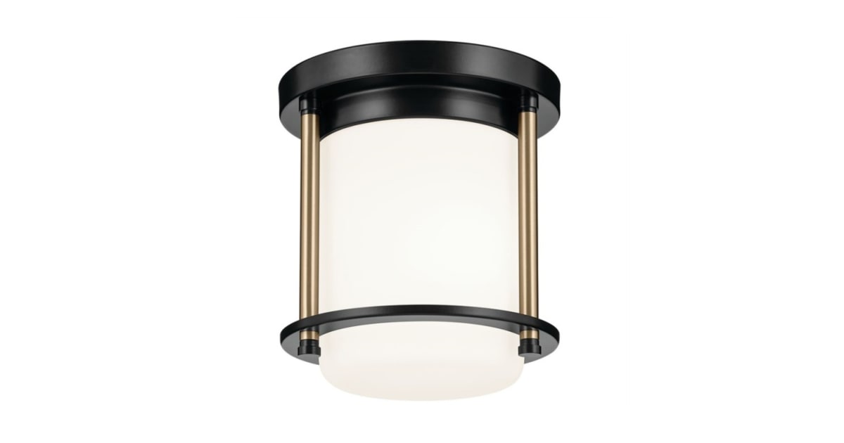 Kichler 52596BKCPZ Brit 8" Wide Flush Mount Ceiling Fixture | Ferguson Home