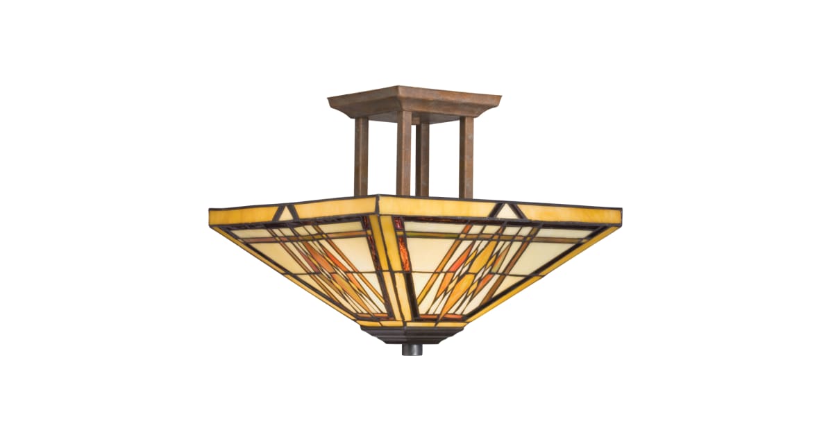 Kichler 69010 Prairie Charm 2 Light Semi-Flush Indoor Ceiling Fixture ...