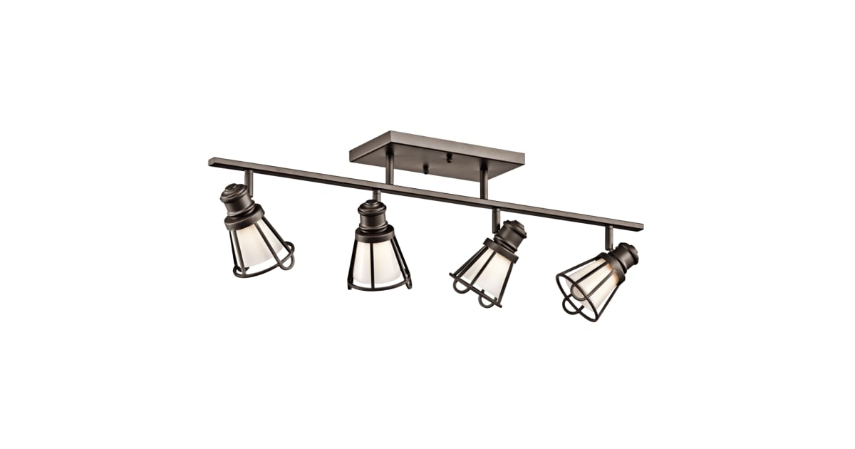 Kichler 7726OZ Saddler 4 Light Flush Mount Indoor Ceiling Fixture | Ferguson Home