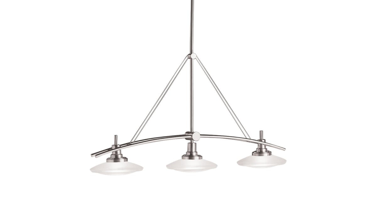 Kichler 2955NI Structures 3 Light 38" Wide Linear Chandelier with Satin ...