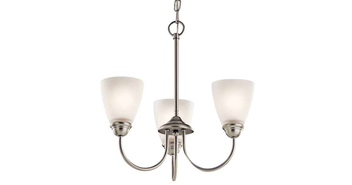 Kichler 43637NIL18 Jolie 3 Light 18" Wide LED Mini Chandelier with ...