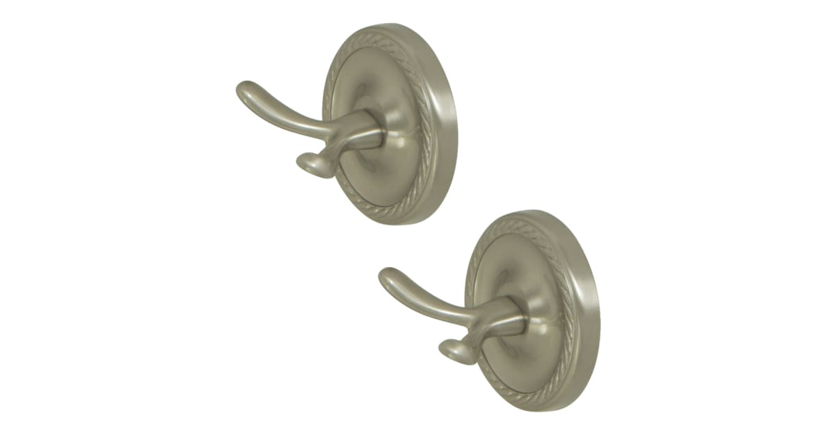 Kingston Brass BAK917SN Laurel Double Robe Hook - Set of 2 | Ferguson Home