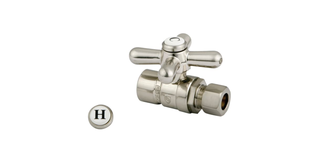 Kingston Brass CC43258X Vintage Straight Stop with 1/2 Inch Sweat, 3/8 ...