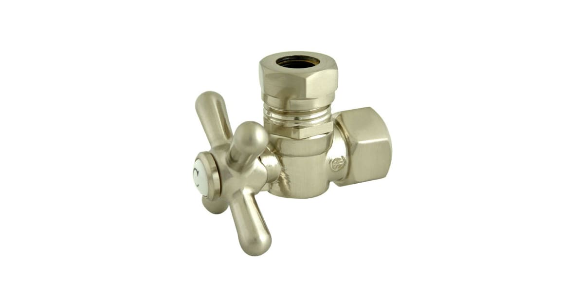 Kingston Brass CC44108X Vintage Angle Stop with 1/2 Inch Comp, 1/2 Inch ...
