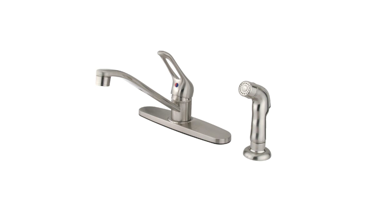 Kingston Brass FB562SNSP Wyndham 1.8 GPM Standard Kitchen Faucet ...