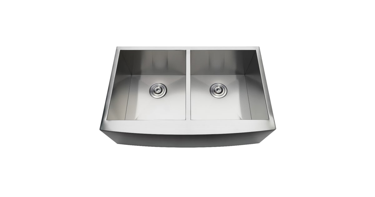 Kingston Brass GKUDF332110 Uptowne 33" Farmhouse Double Basin Stainless ...