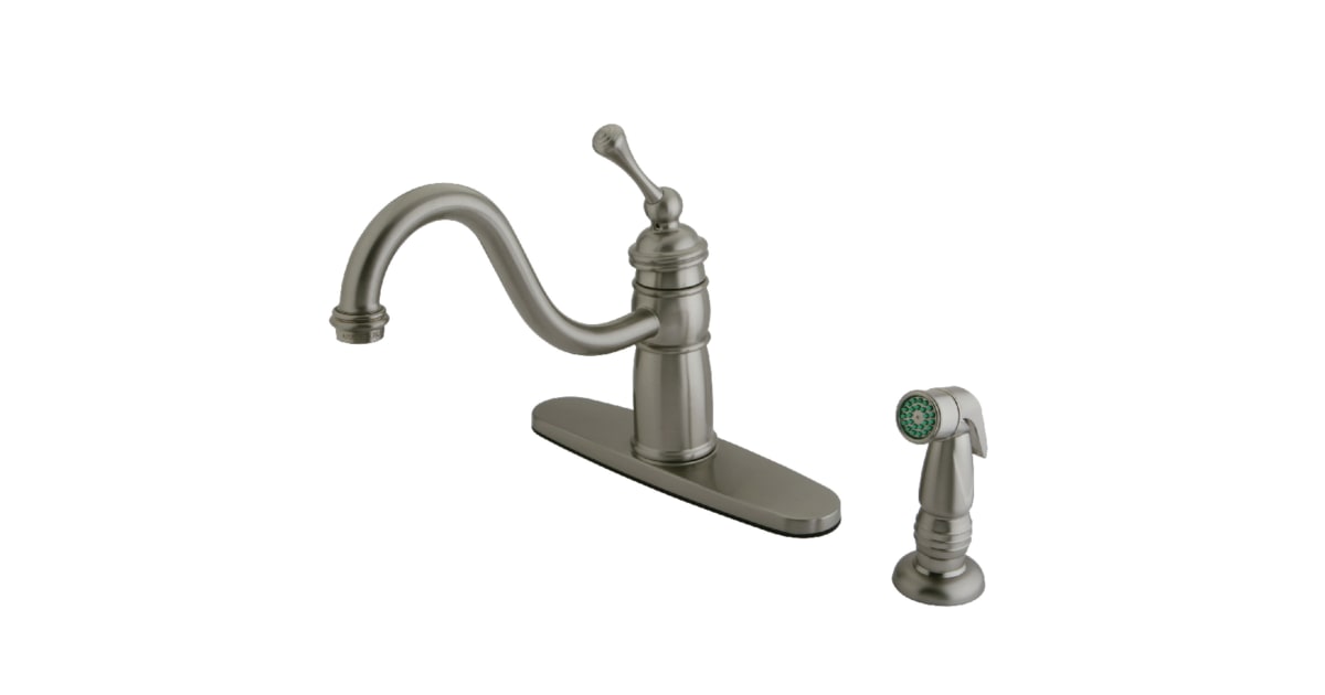 Kingston Brass KB1578BLSP Georgian 1.8 GPM Single Hole Kitchen Faucet ...