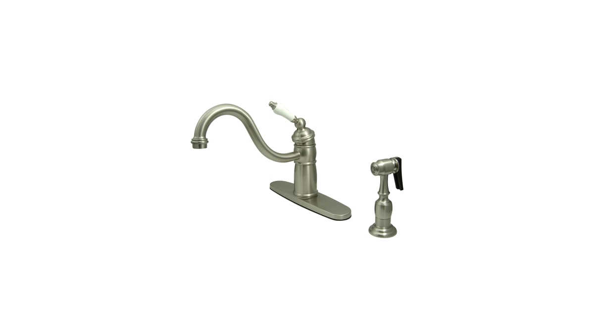 Kingston Brass KB1578PLBS Victorian 1.8 GPM Single Hole Kitchen Faucet ...