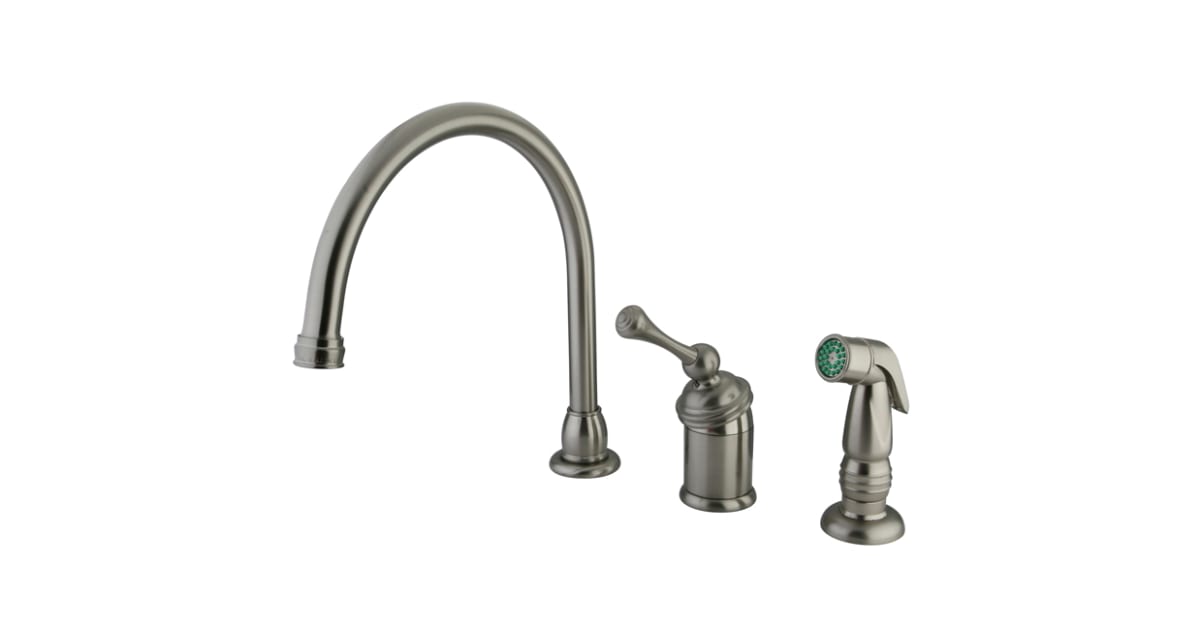 Kingston Brass KB3818BLSP Buckingham 1.8 GPM Widespread Kitchen Faucet ...