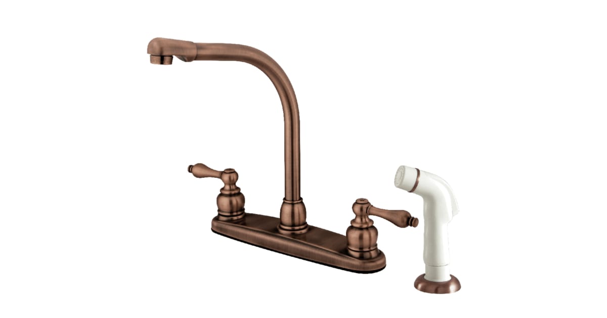 Kingston Brass KB716AL Victorian 1.8 GPM Standard Kitchen Faucet ...