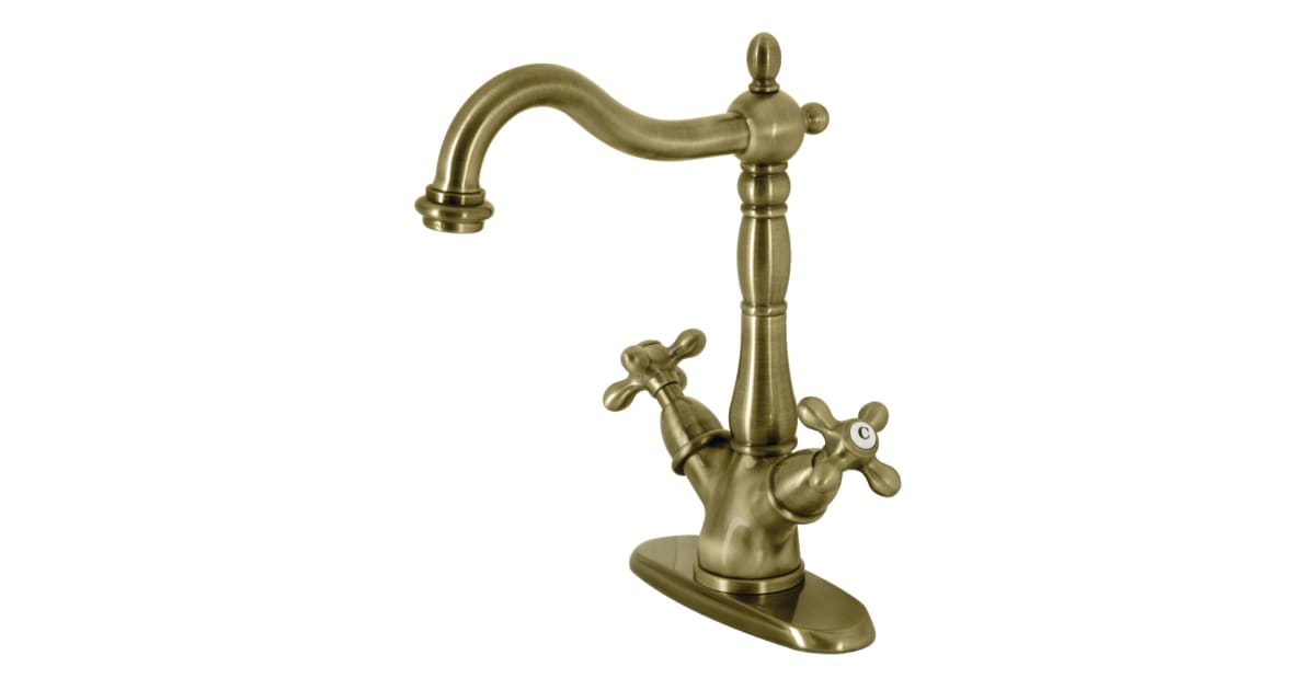 Kingston Brass KS1493AX Heritage 1.2 GPM Single Hole Bathroom Faucet ...