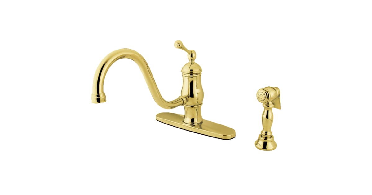 Kingston Brass KS1572BLBS Heritage 1.8 GPM Standard Kitchen Faucet ...