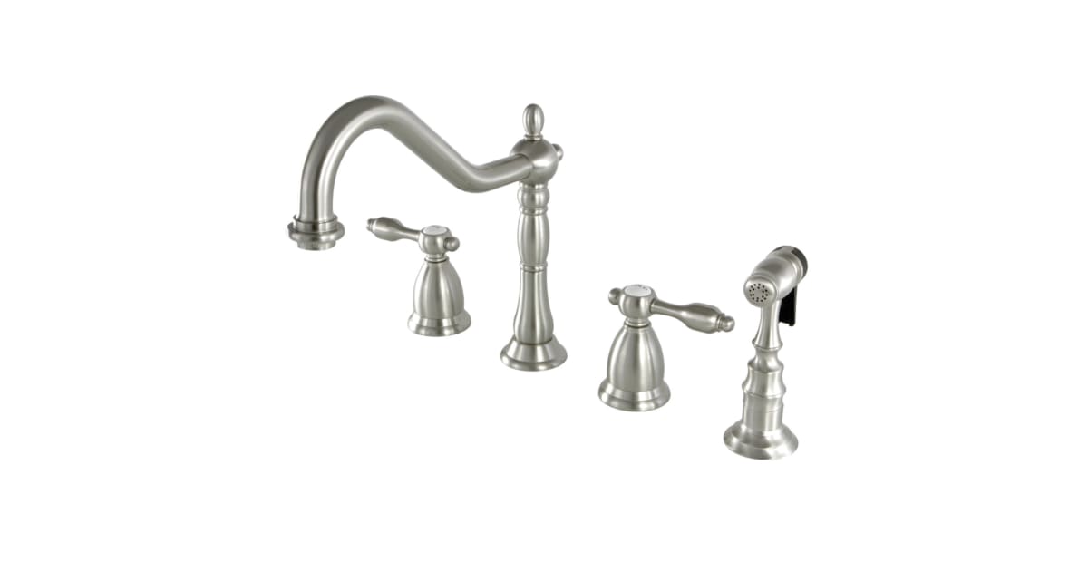 Kingston Brass KS1798TALBS Tudor 1.8 GPM Widespread Kitchen Faucet ...