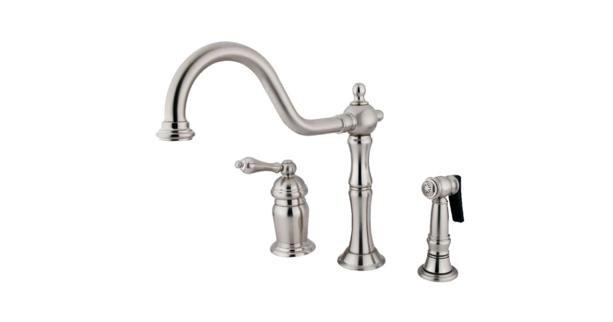 Kingston Brass KS1818ALBS Heritage 1.8 GPM Widespread Kitchen Faucet - Includes Escutcheon and ...