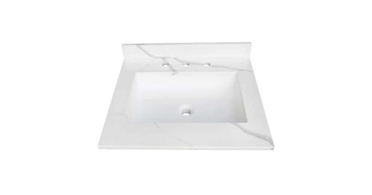 Kingston Brass KVPB2522L38SQ Montesquieu 25" Solid Surface | Ferguson