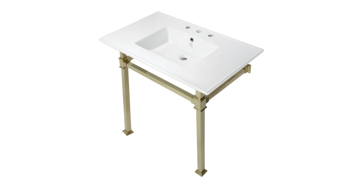 Kingston Brass KVPB37228Q7 Monarch 37-3/8" Rectangular Ceramic ...