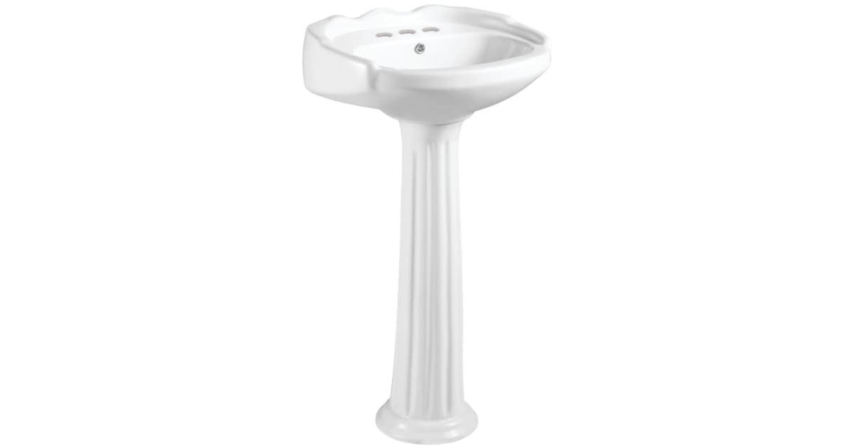 Kingston Brass VPB2034 Stuart 19-11/16" Oval Ceramic Pedestal Bathroom ...