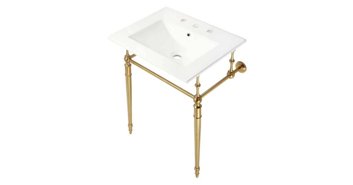 Kingston Brass KVPB24187W8BB Edwardian 24-Inch Console Sink with Brass ...