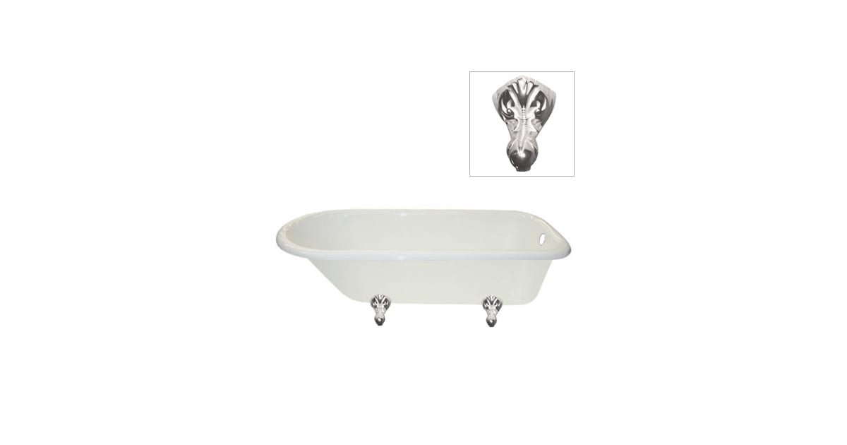 Kingston Brass VCTND673123T1 67" Free Standing Cast Iron Soaking Tub ...
