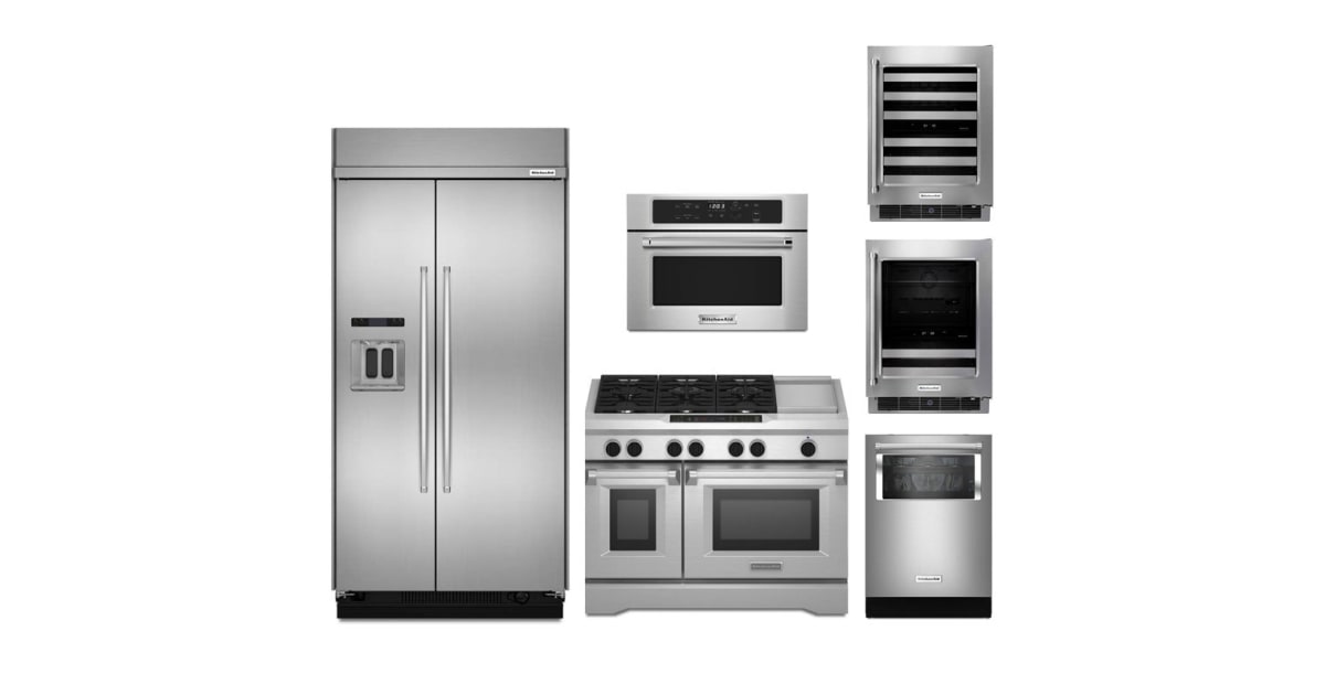 KitchenAid KASBS48BIDF48FS24BI100024BIVWRSS 6-Piece Kitchen Package ...